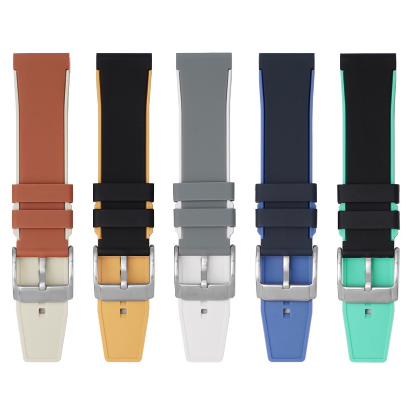 22MM Dual Colour Watch Strap For Swatch & Blancpain Fifty Fathoms Co ...