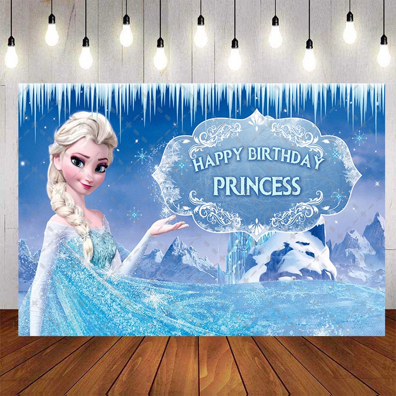 Frozen Princess Elsa Birthday Backdrop For Photography Baby Shower Kids ...