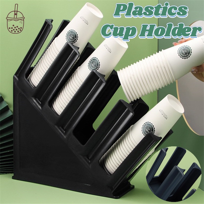 Plastics Cup Holder Coffee Organizer Dispenser Lid Rack Storage Stand ...