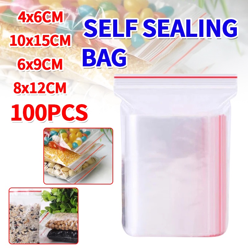 Resealable Plastic Bags Clear Bag Food Storage Package Pouches Vacuum ...