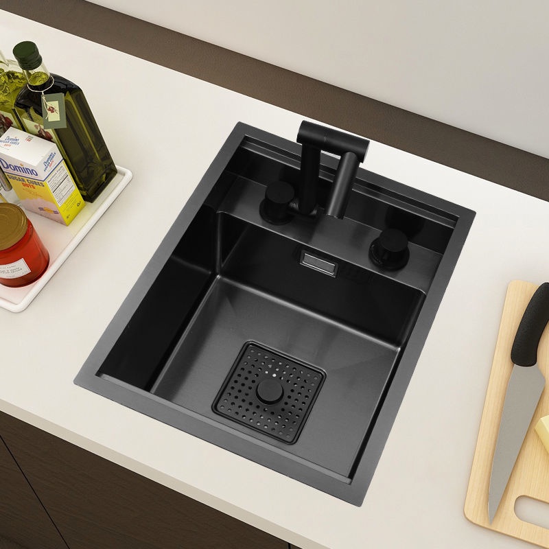 Counter Sus304 Stainless Steel Sink Invisible Small Single Sink Zhongdao Hand Washing Pool with ...