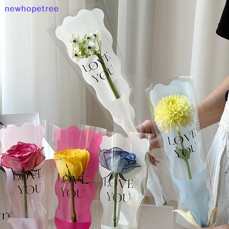 NTPH 10pcs Single Rose Sleeves Flower Wrapping Bag Bouquet Packaging ...