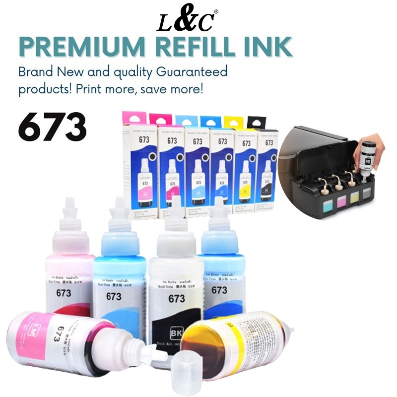 L&C Premium 673 Dye ink for epson 673 L800 L801 L805 L810 L850 L1800 L ...