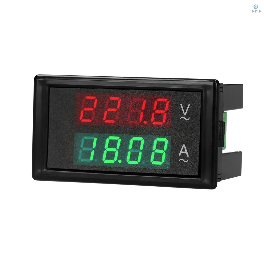 ∝ AC 80-300V 100A Digital Voltmeter Ammeter Amperage Tester Gauge Green ...