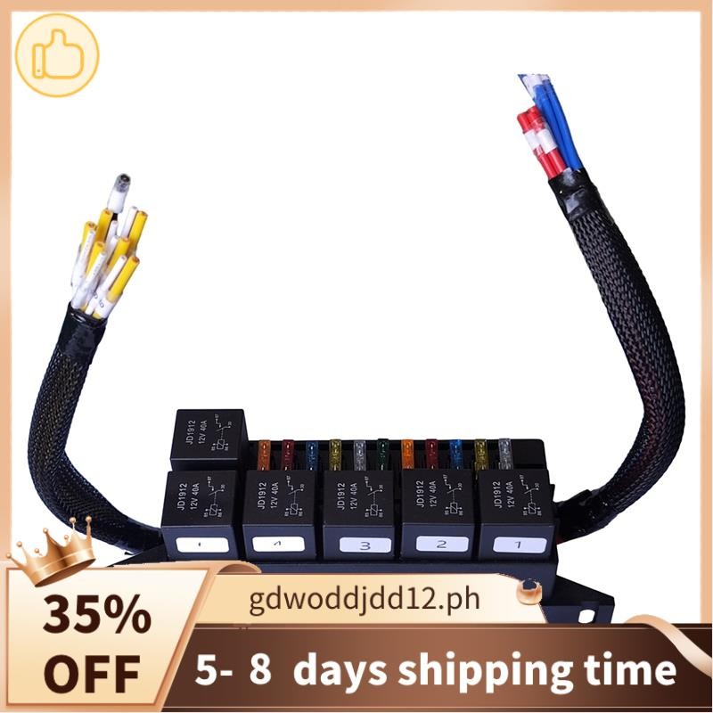 Pre-Wired Fuse and Relay Box with 6 Relays and 11 Way ATC/ATO Relay ...