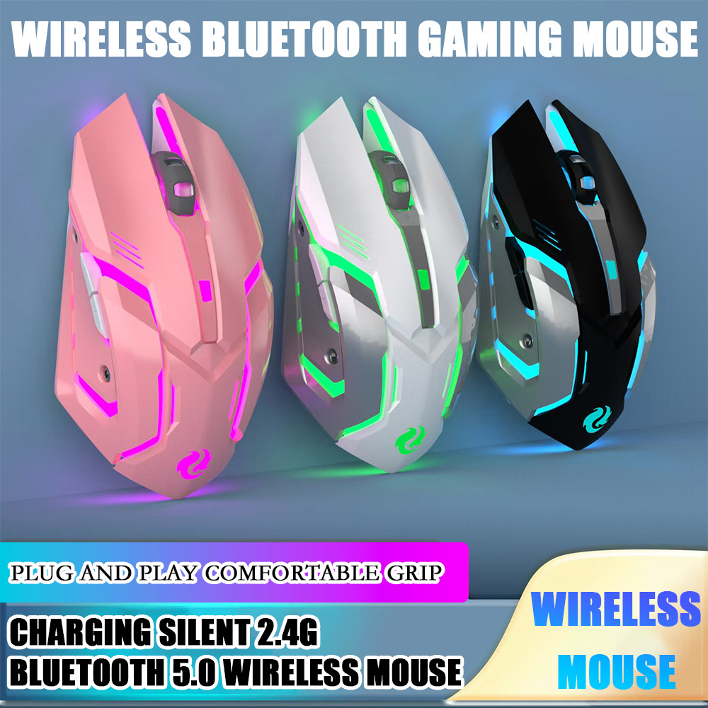 Optical Wireless 2400DPI Gaming Mute Quiet Three Gear Ergonomic ...