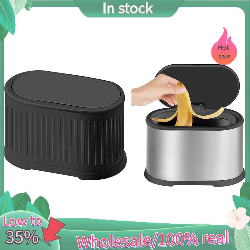 Mini Trash Can with Lid, 4L Small Kitchen Compost Bin Countertop Trash ...