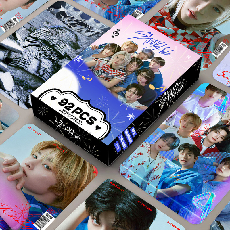 92-96pcs STRAY KIDS SKZ HOP Lomo Cards GIANT JJAM ATE Lose My Breath ...
