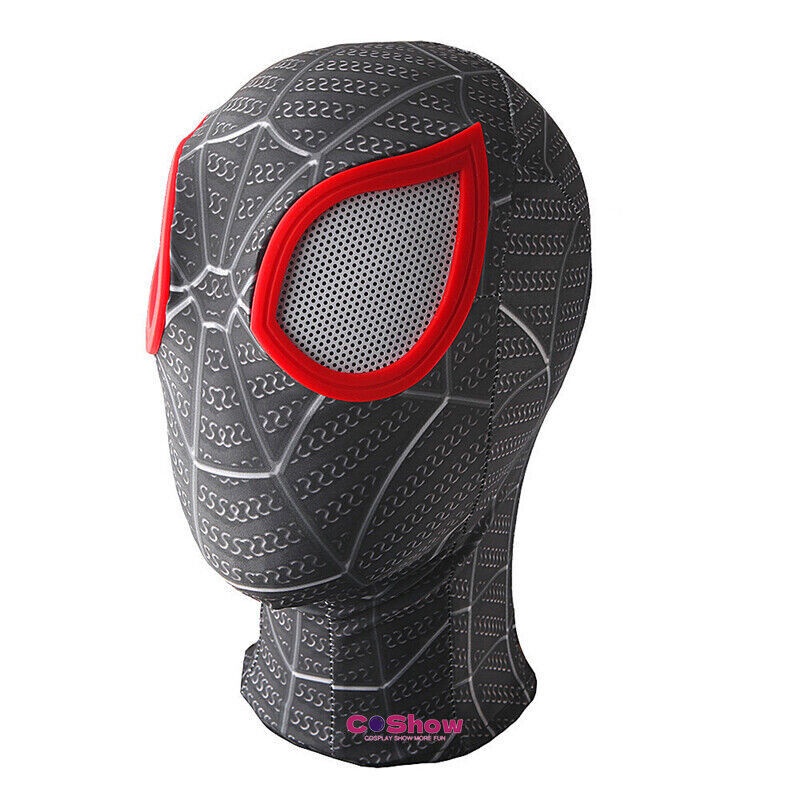 INTO THE SPIDER-VERSE Miles Morales Spiderman Mask Cosplay Costume ...