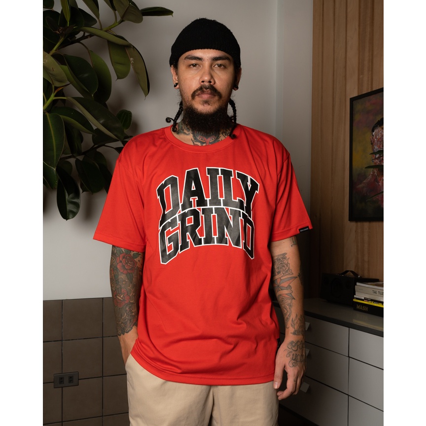 DAILY GRIND VARSITY TSHIRT RED | Shopee Philippines