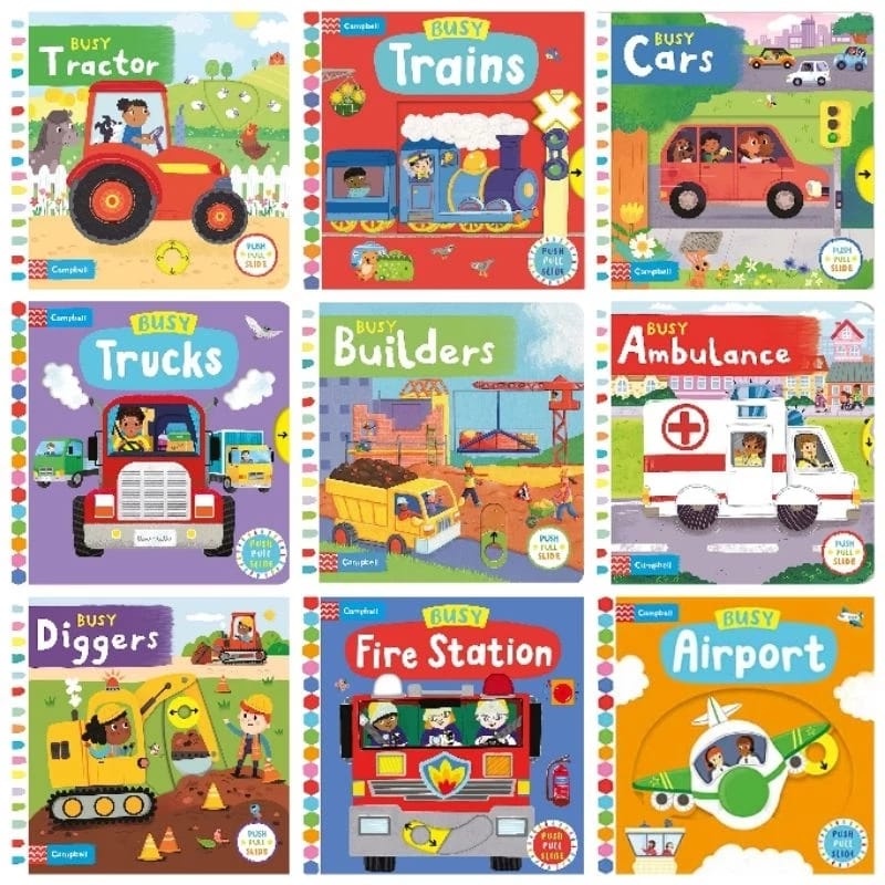 Hz Campbell My Busy Book Push Pull Slide Board Books Kids Story Book ...