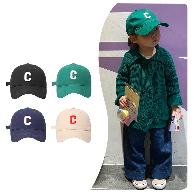 Letter C Embroidered Children Baseball Caps Korean Boys Girls Sun Visor ...