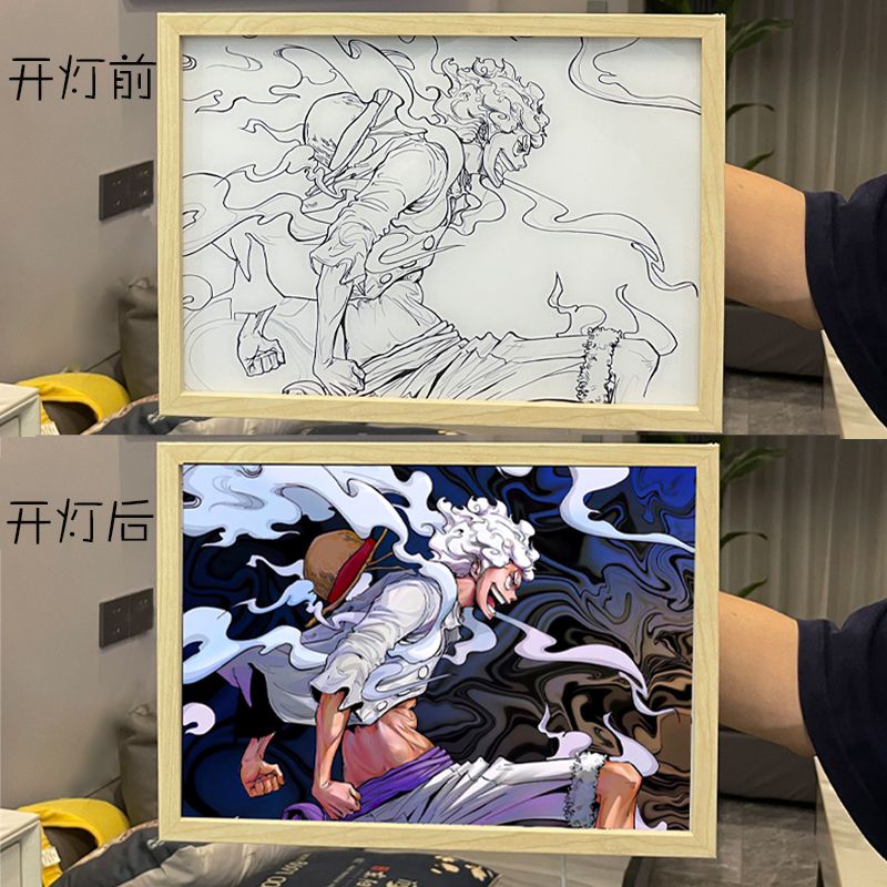 One Piece light painting anime luffy night light DIY decorative ...