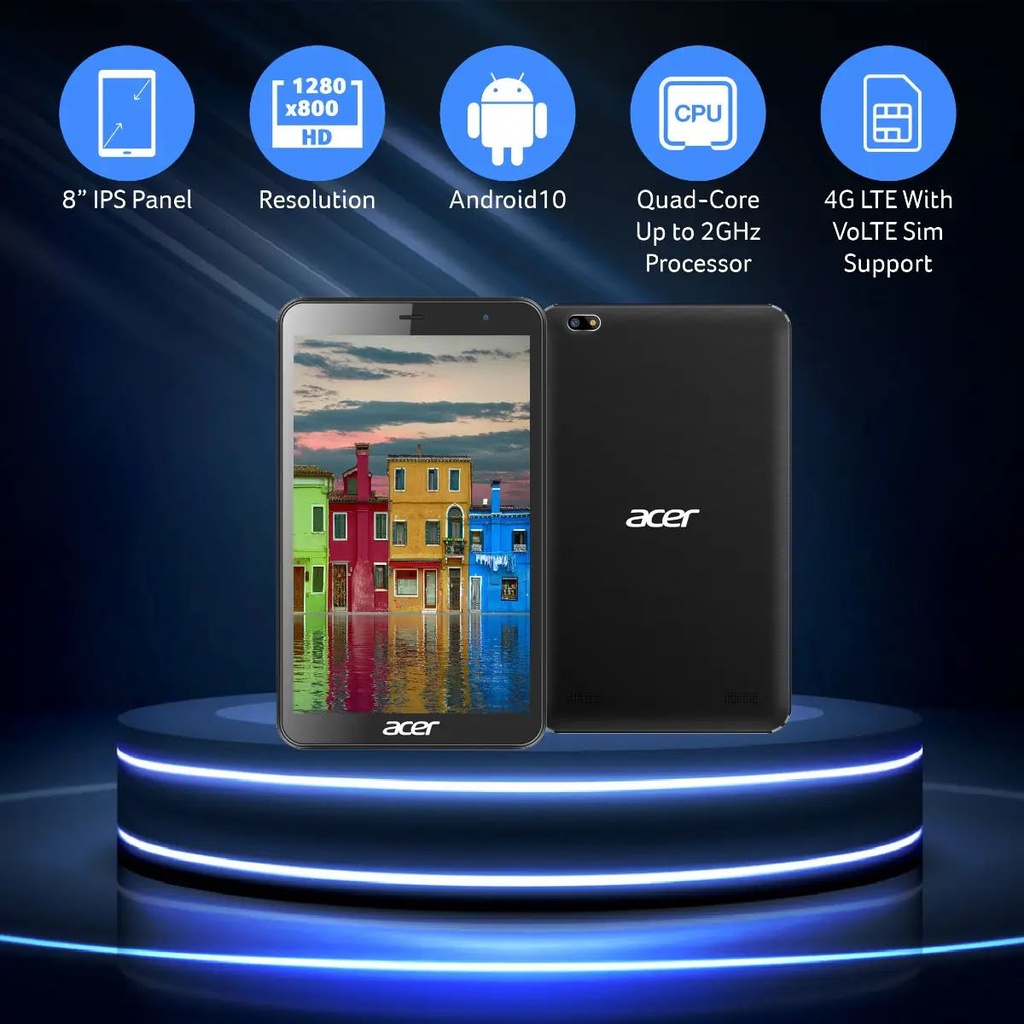 Acer One 8 T4-82L 8" 1280x800 IPS Android 10 32GB Storage + 3GB Memory ...