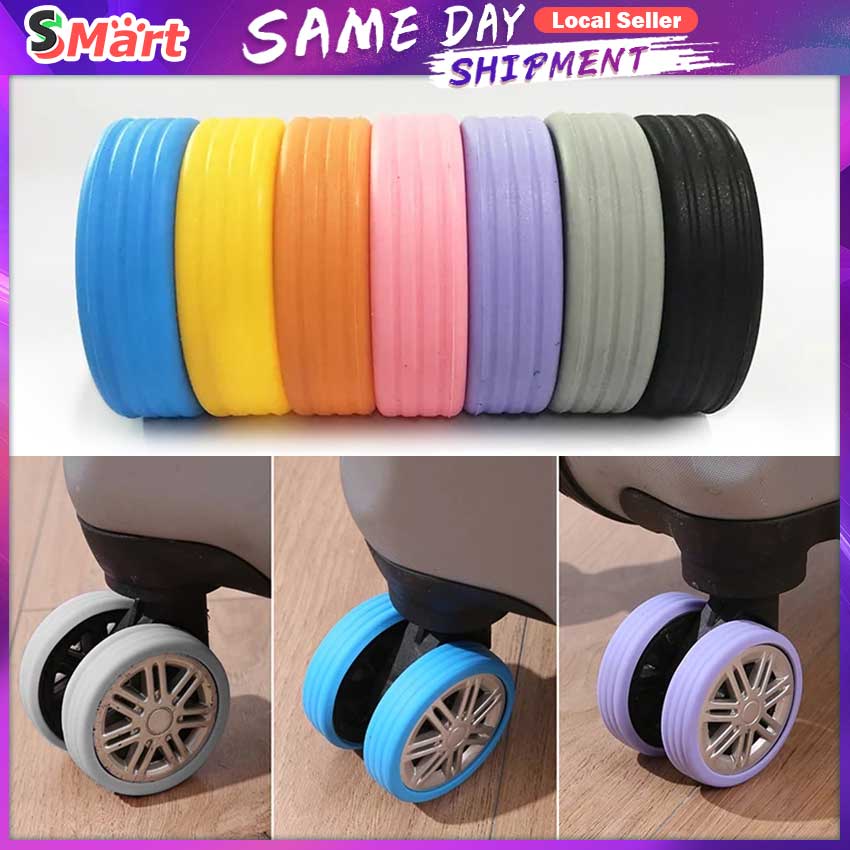 4/8pcs/set Travel Luggage Wheels Ring Stretchable Suitcase Wheel Cover ...