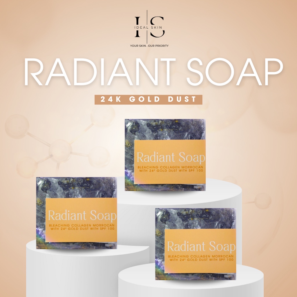 Ideal Skin Radiant Soap 24K Gold Dust SPF 100 Glutathione Salicylic ...