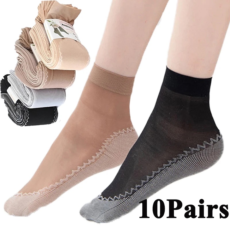 5/10Pairs Women Breathable Non-Slip Socks/Summer Invisible Short ...