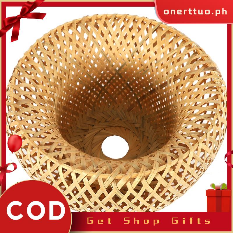 COD Bamboo Wicker Rattan Lampshade Hand-Woven Double Layer Bamboo Dome ...