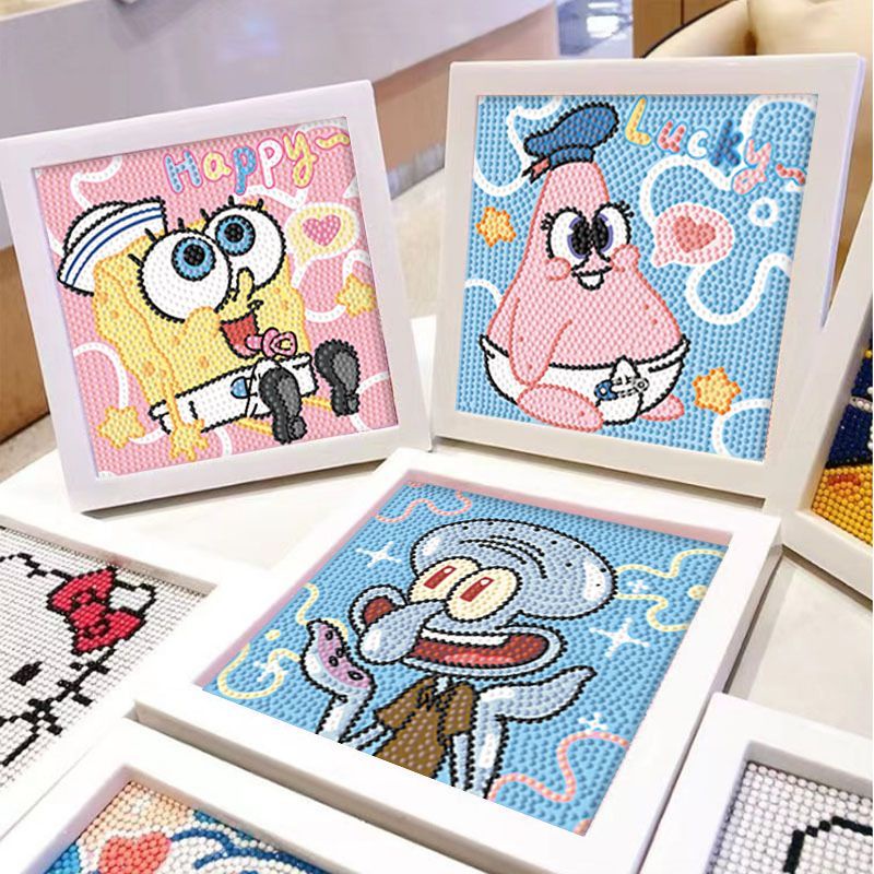 Sponge Bob Patrick Star Diamond Painting with Frame Kids Handmade Diy ...