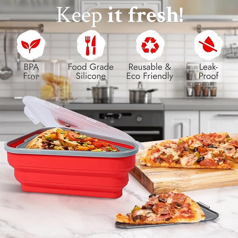 Browns Silicone Pizza Container Collapsible 5 Slices Pizzas Food ...