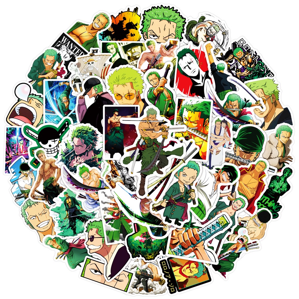 50Pcs/Set Roronoa Zoro Series 01 Stickers DIY Fashion Waterproof Doodle ...