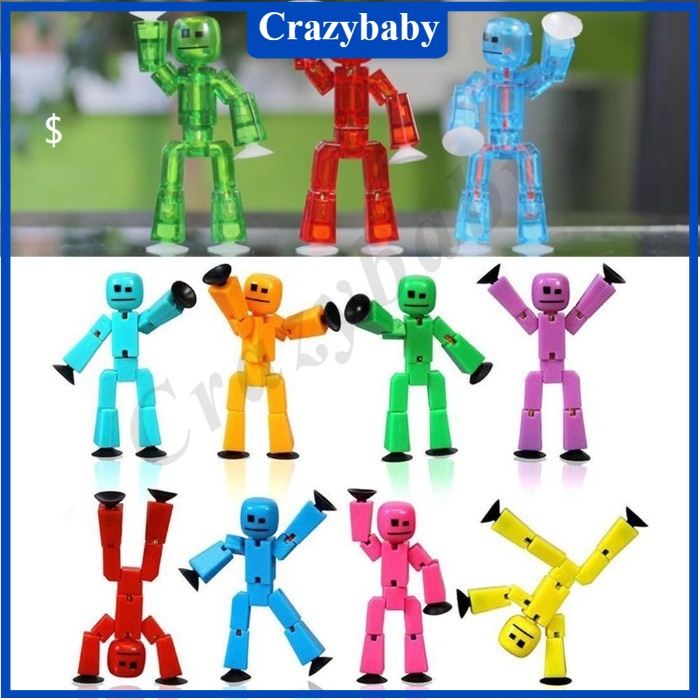 Funny twisted stickman suction cup morphing small robot decompression ...