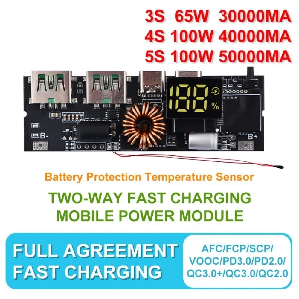 Occkic PD 65W 100W 21700 Charging Board Dual Fast charging 6-port ...