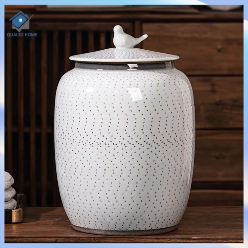 Ceramic rice jar household flour bucket moisture-proof insect-proof ...