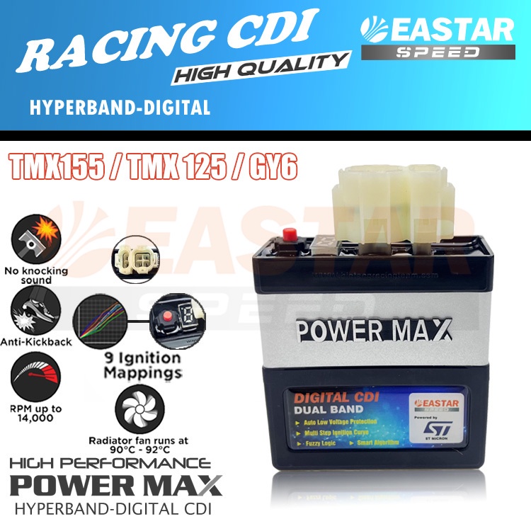 9 Maping RACING CDI With Button for TMX155 / TMX 125 / GY6(6 Pins ...