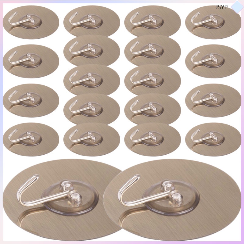 20 Pcs Wall Mount Clothes Rack Stick on Hooks Robe Window Glass Punch ...