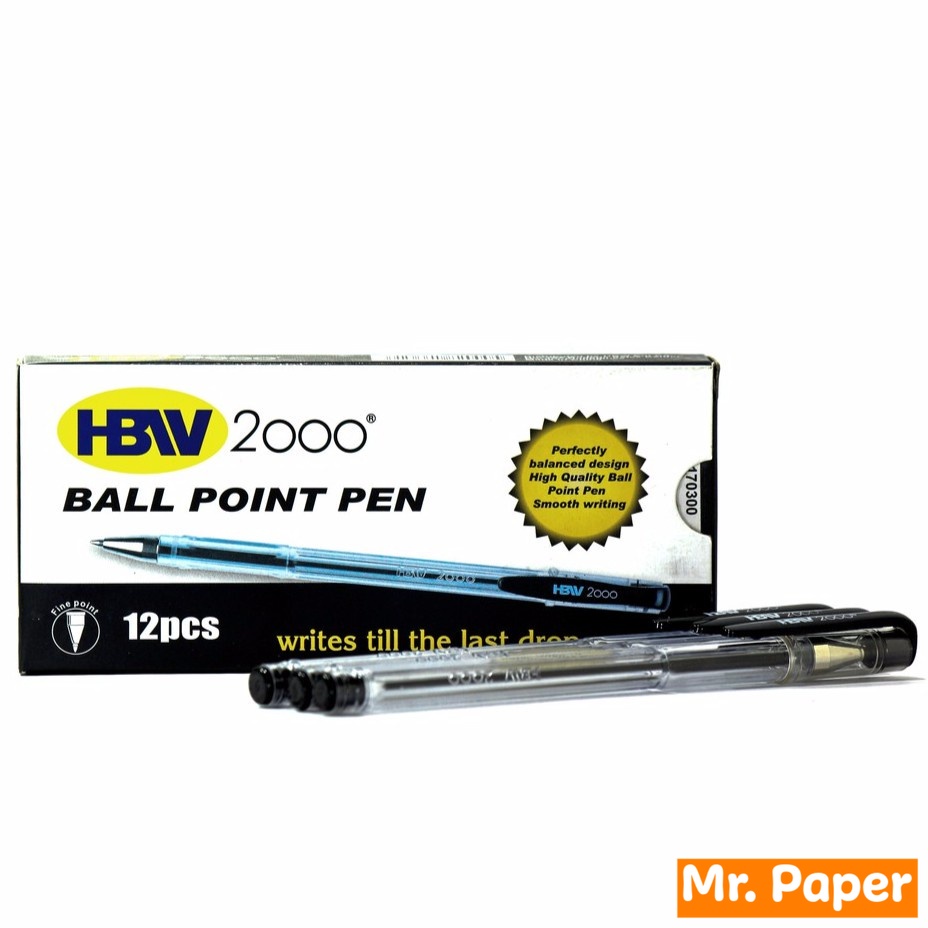 HBW 2000 Ball Point Pen 12 pcs | Mr. Paper | Shopee Philippines