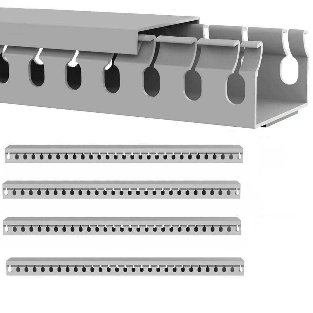2M PVC Open Slot Wire Cable Raceway Duct with Cover Lid Cable Tray ...