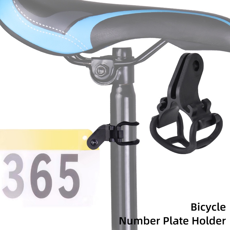 MTB Road Bike Race Number Plate Mount Holder Bicycle Flashlight Clamp ...