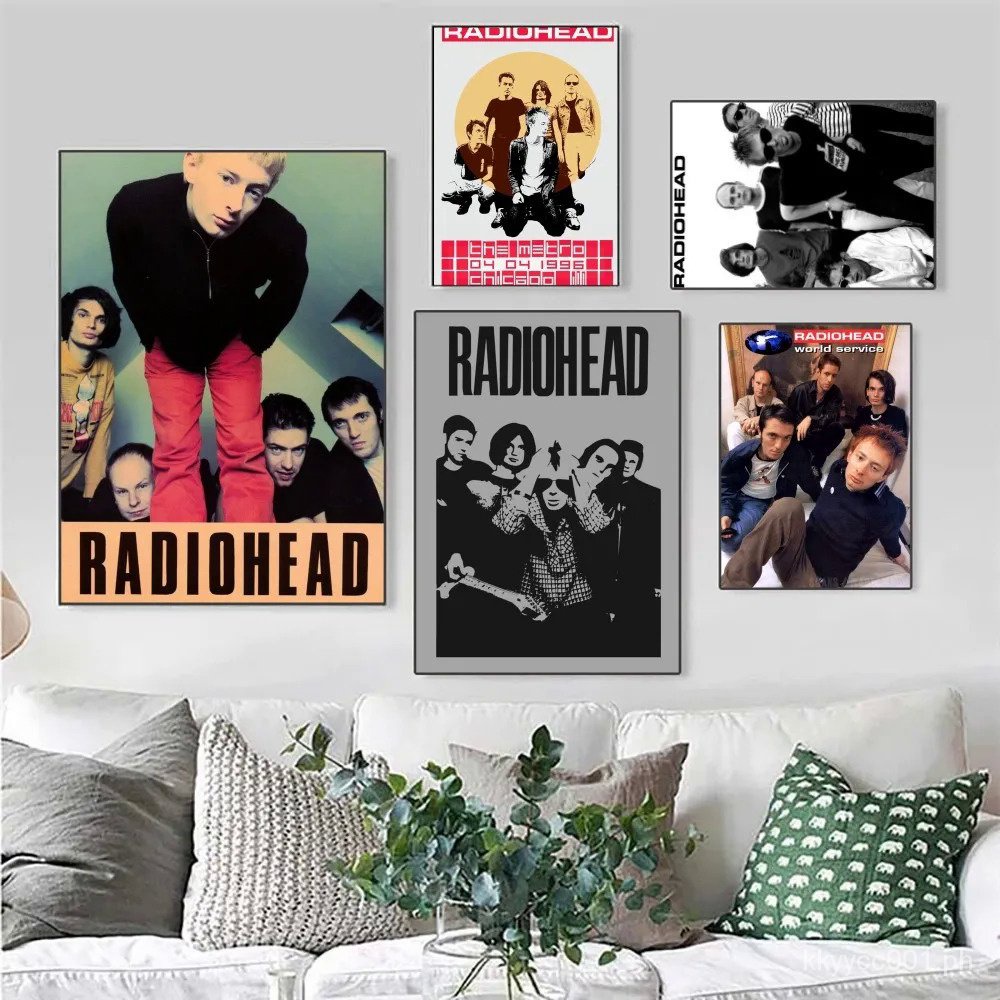 Vintage Rock Band Characters Radiohead Posters Kraft Paper Poster Wall ...