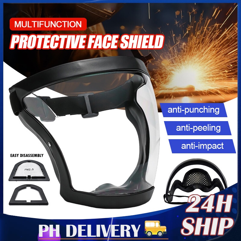 Protective mask Transparent full face mask with filter Anti-virus/dust ...