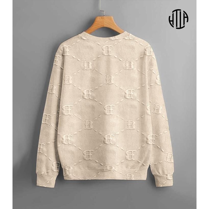 TATA Casual Korean 3D Embossed Sweater for Men Long sleeve Minimalist ...