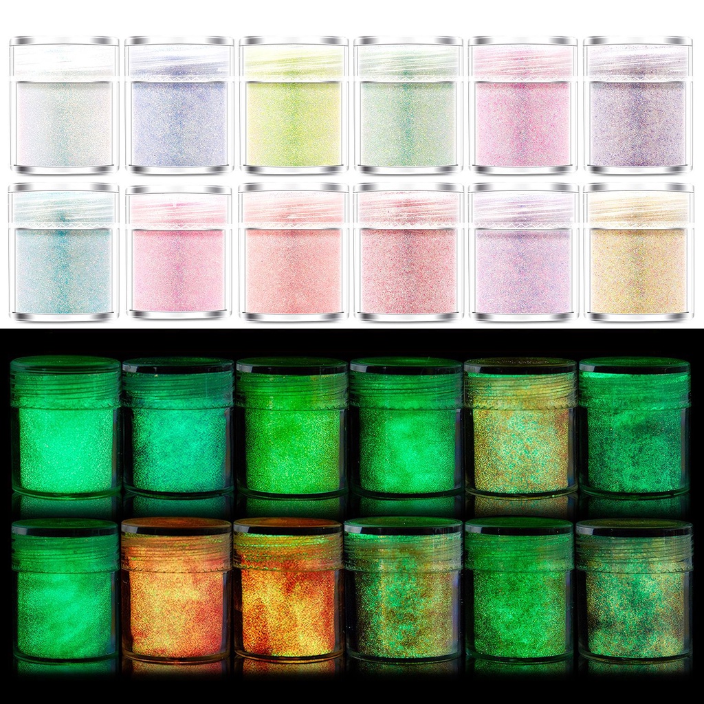 12 Colors Powder Pigment Mica Powder for Soap Making Glow In the Dark ...