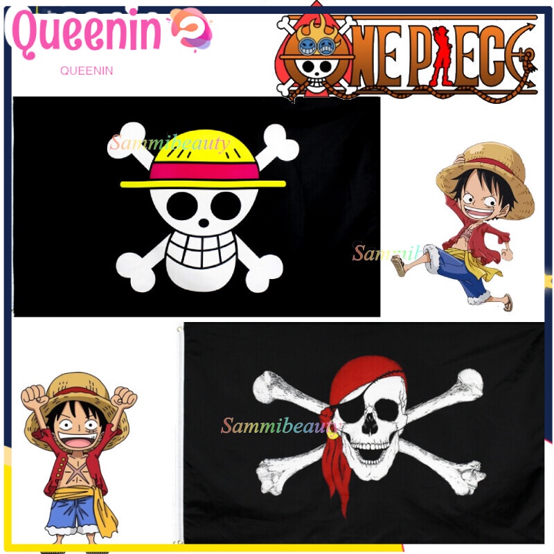 90x150CM One Piece Luffy Straw Hat Pirate Skull flag Wall Home Decor ...