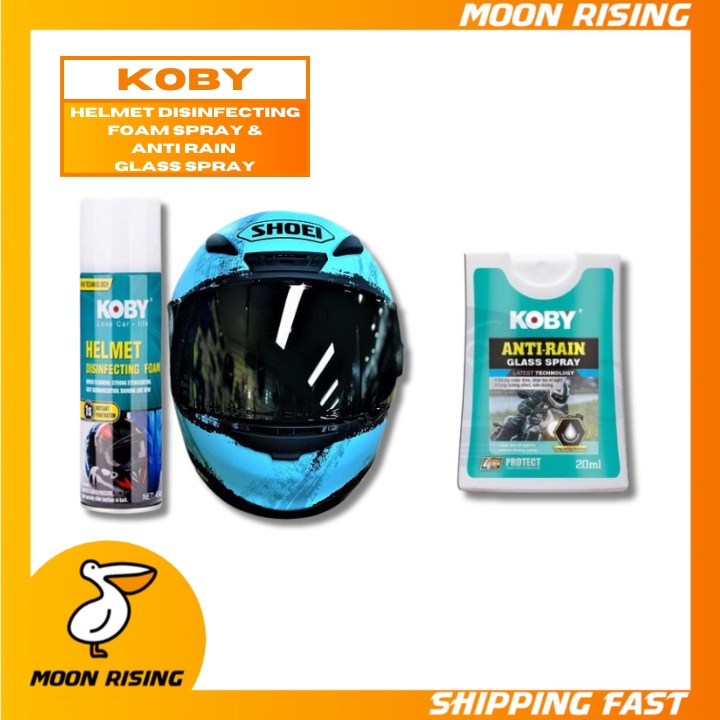 Original Koby Helmet 450ml Disinfecting Foam Spray and 20ml Anti Rain ...
