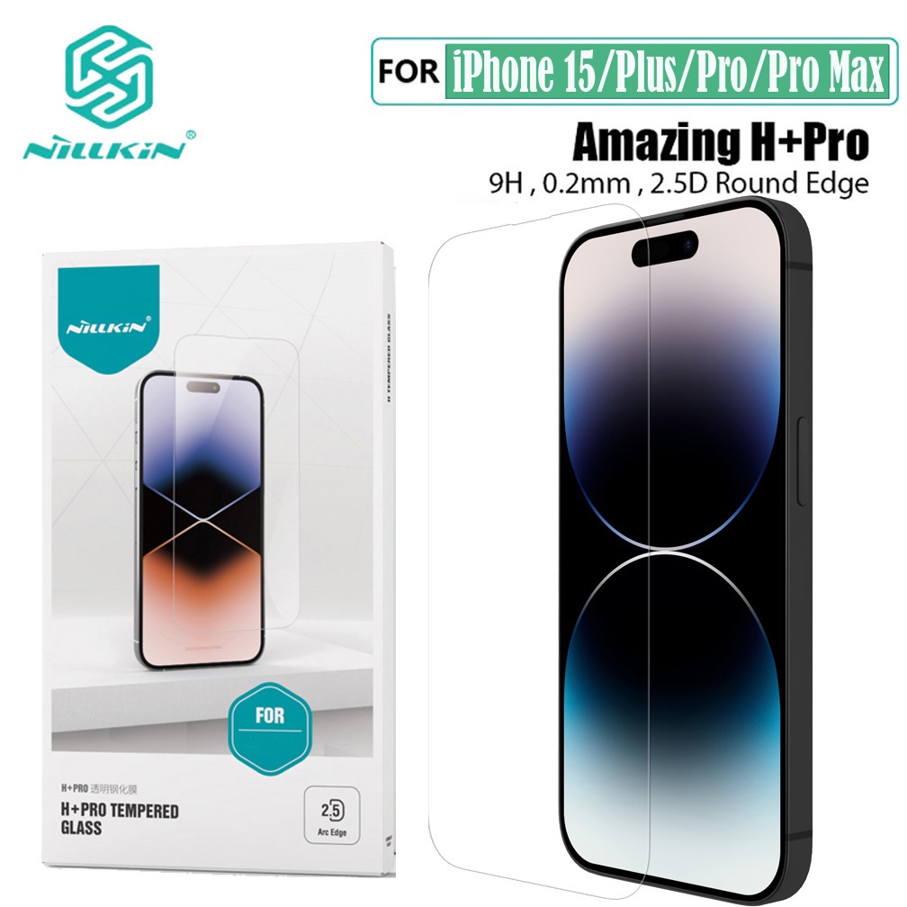 Nillkin For iPhone 15 Pro Max Tempered Glass H+PRO Anti-Explosion 2.5D 0.2 mm Screen Protector ...