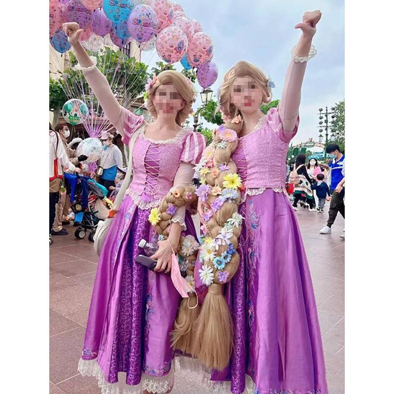 Tangled cos Costume Long Hair Princess Dress Girls' cospaly lepe ...