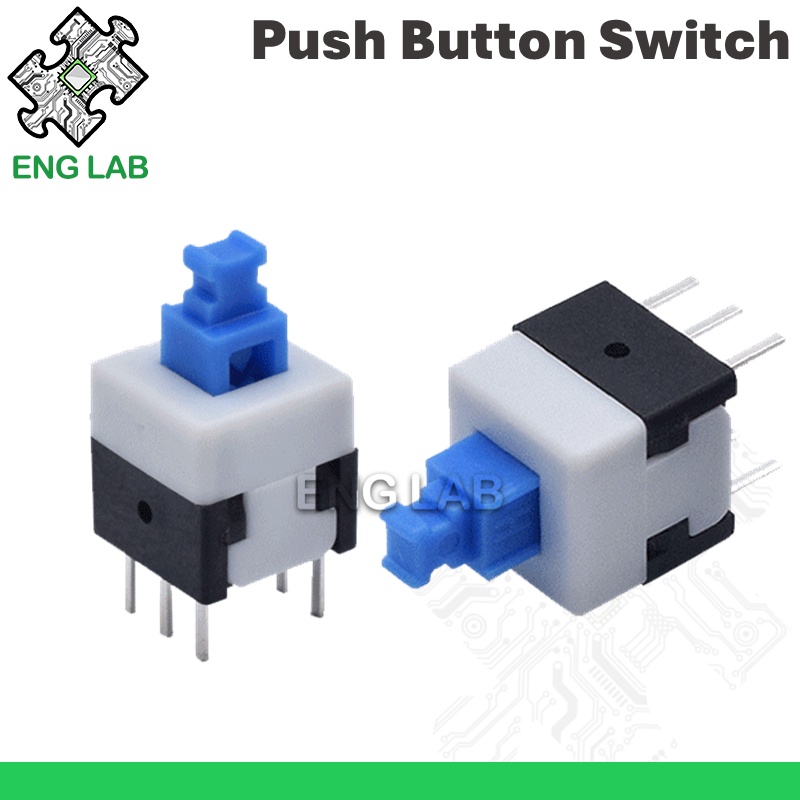 ENGLAB★5pcs Mini Push Button Switch, Latching/Un-latching Type, 8x8mm ...