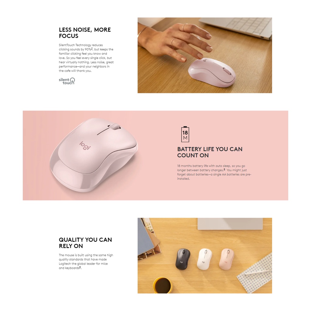 Logitech M240 Silent Reliable Bluetooth Wireless Mouse | Shopee Philippines