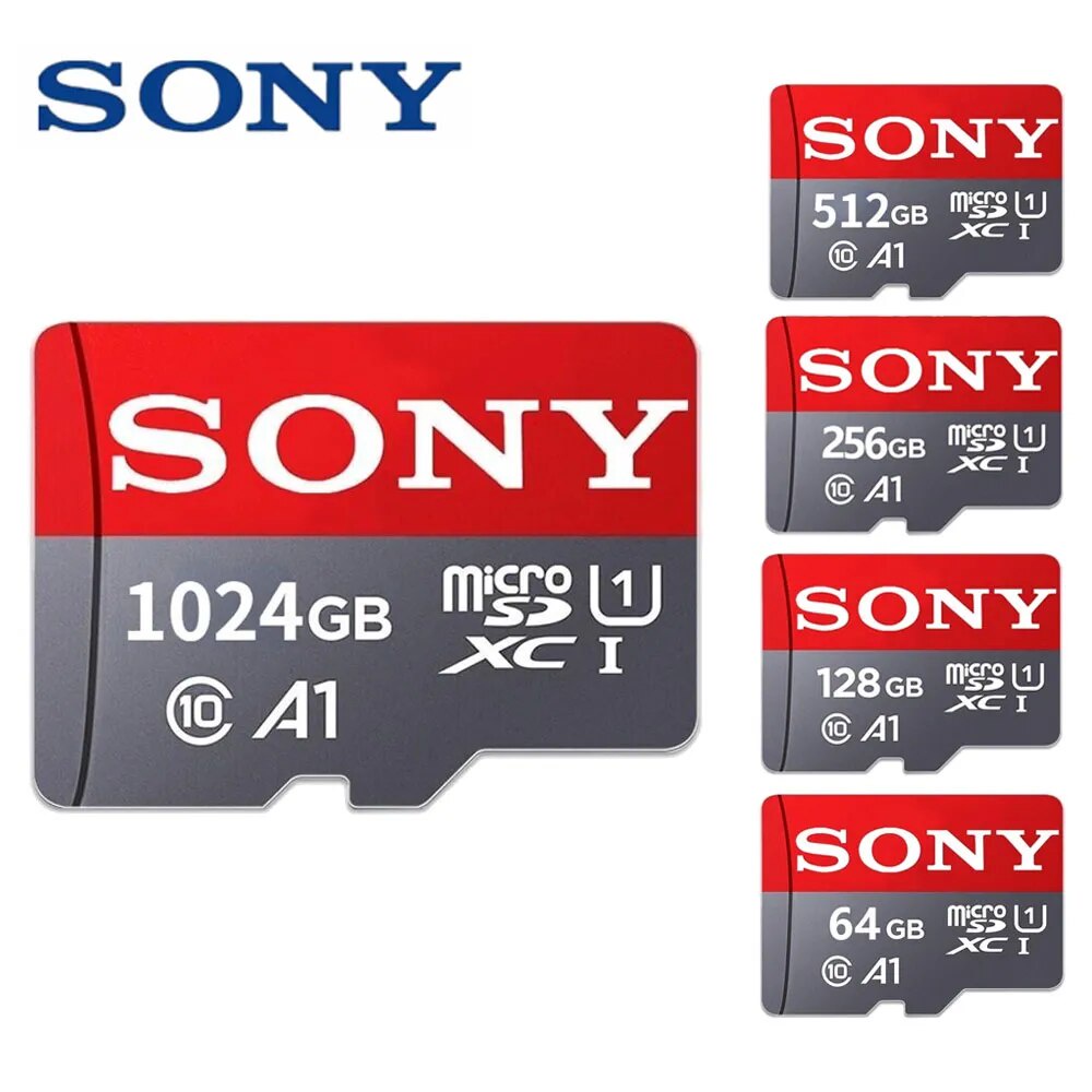 SONY Micro SD Memory Card Class 10 1TB 512GB 256GB 128GB 64GB 32GB ...