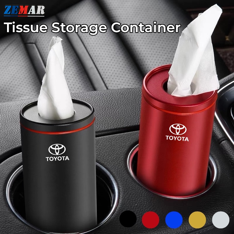 Toyota Car Tissue Box Holder Frosted Aluminum Alloy Cup Holder Tissue ...