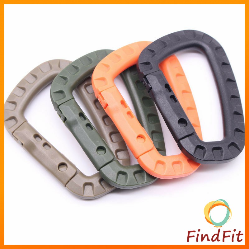 FindFit Climbing Carabiner D-Ring Key Chain Clips Hook Camping Plastic ...