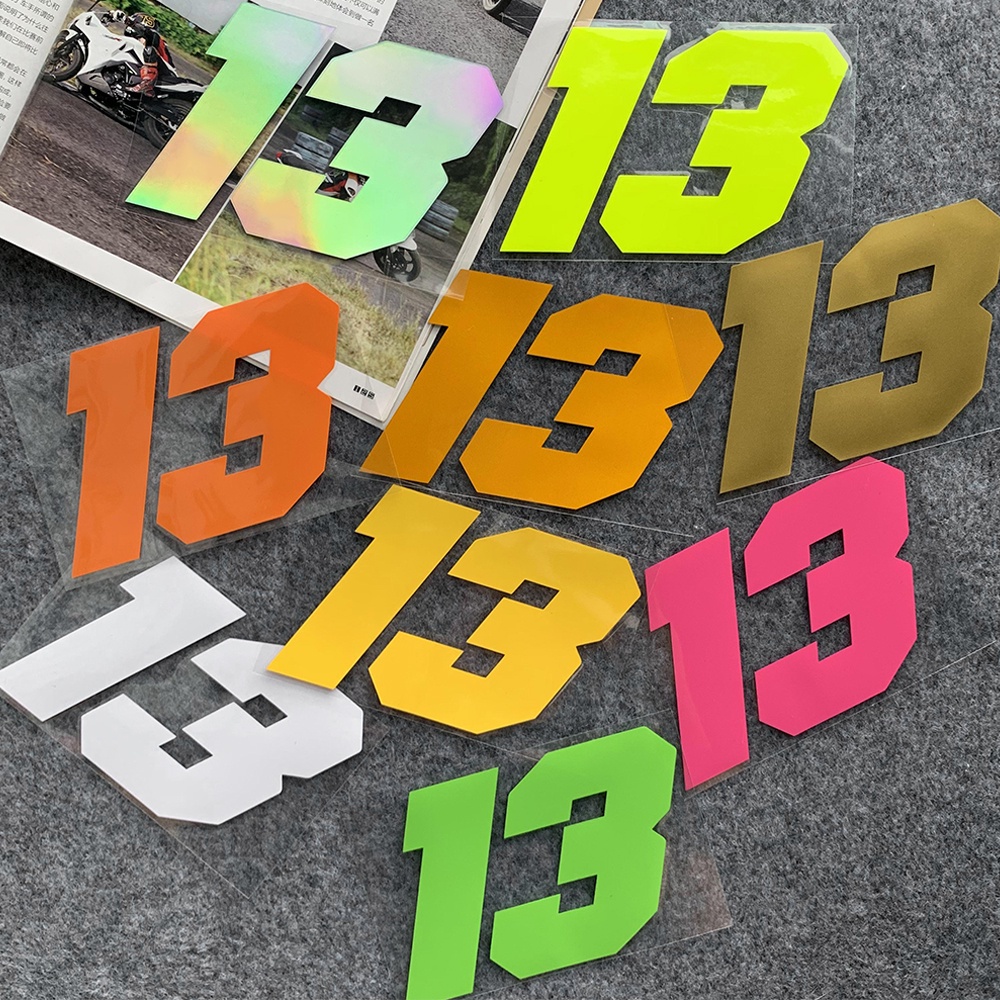 JDM 13 Number Decal Reflective Motorcycle vario decals stic Decor ...