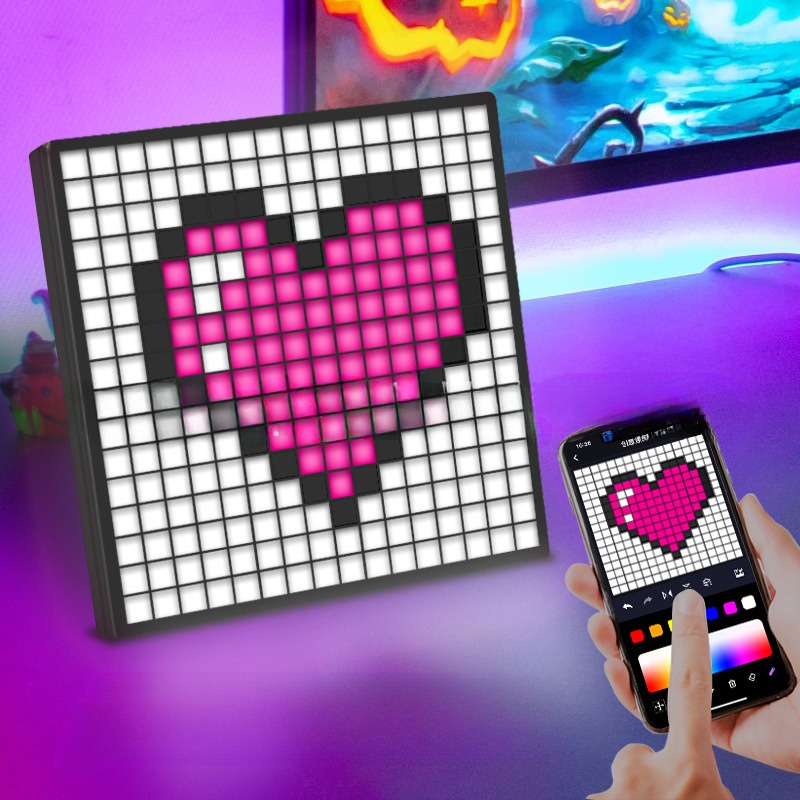 DIY Smart Led Matrix Pixel Panel Lamp USB Digital Photo Frame Sign ...