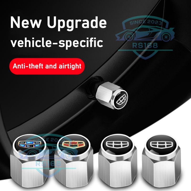 RS168 Geely Car Tire Hood Nozzle Cap Aluminum Stainless Steel Car Tyre ...