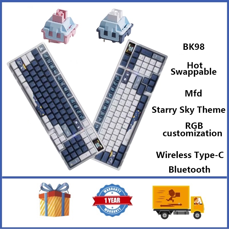 BK98 Starry Sky Themed Wireless Mechanical Keyboard With ...
